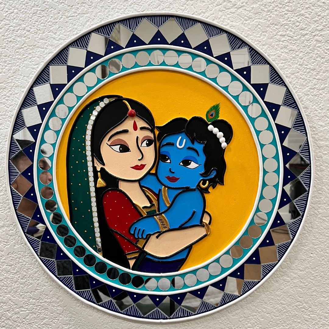 18” Dia Ethnic Lippan Wall Art – Urli Utsav