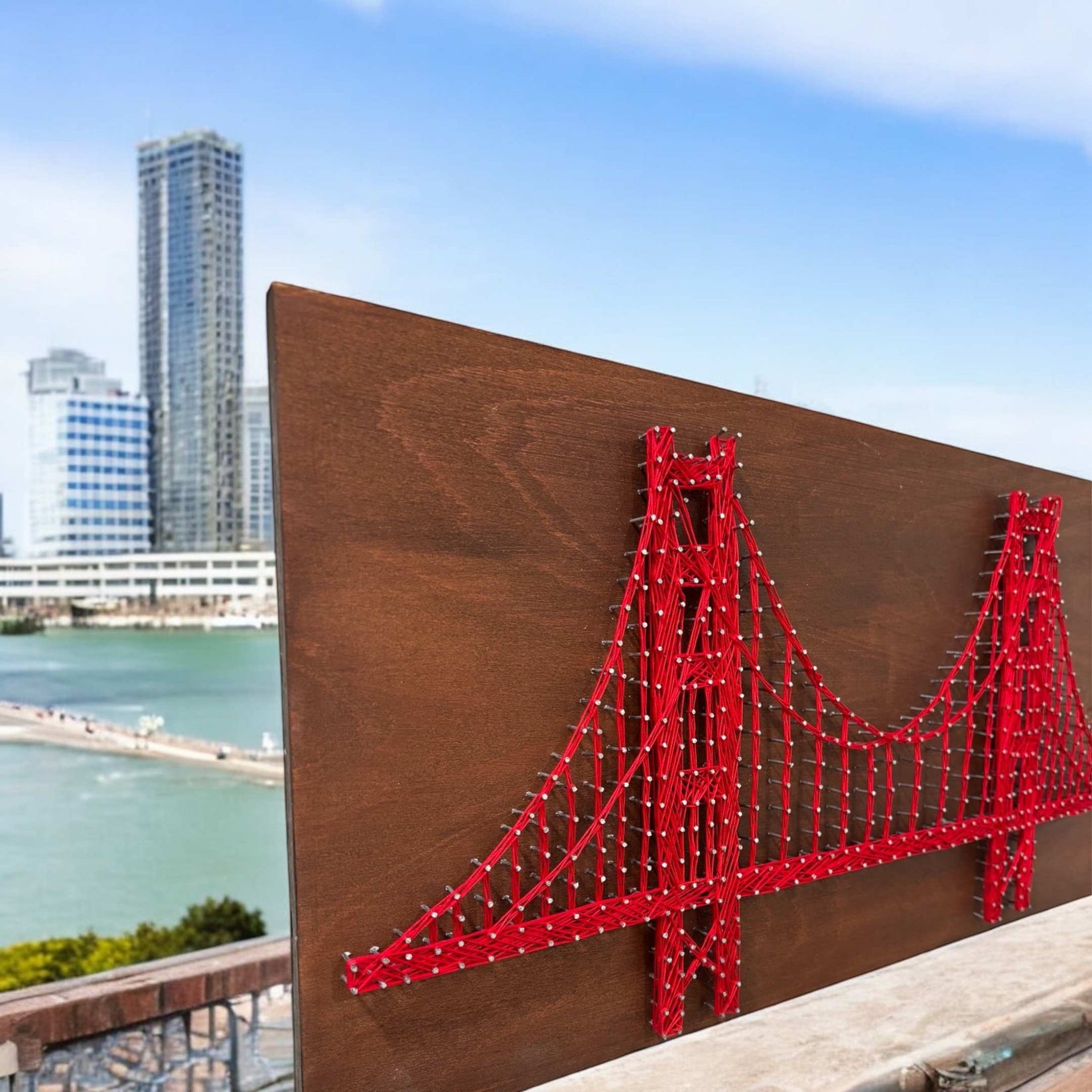 Golden Gate Bridge String Art | San Francisco Wall Decor – Urli Utsav