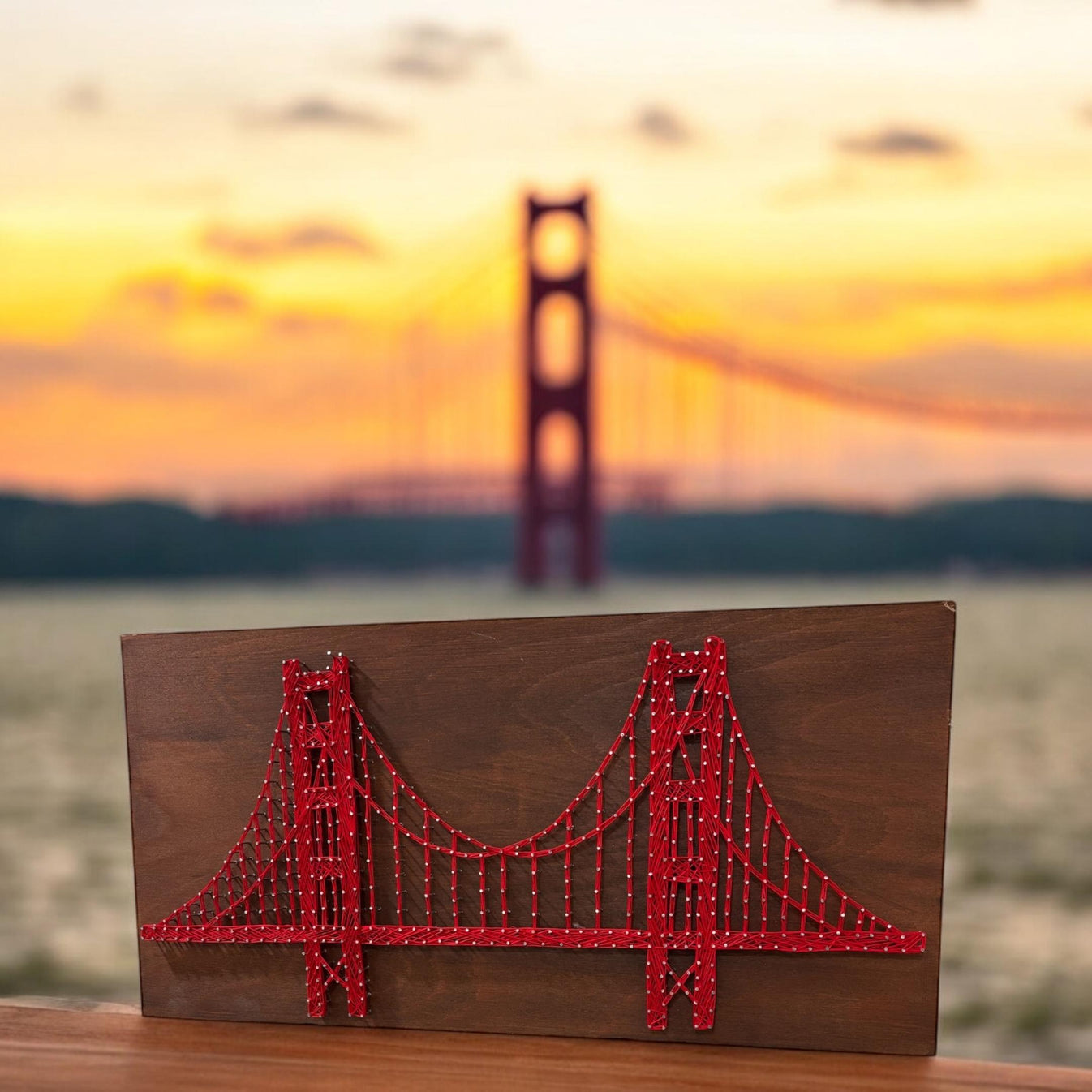 Golden Gate Bridge String Art | San Francisco Wall Decor – Urli Utsav